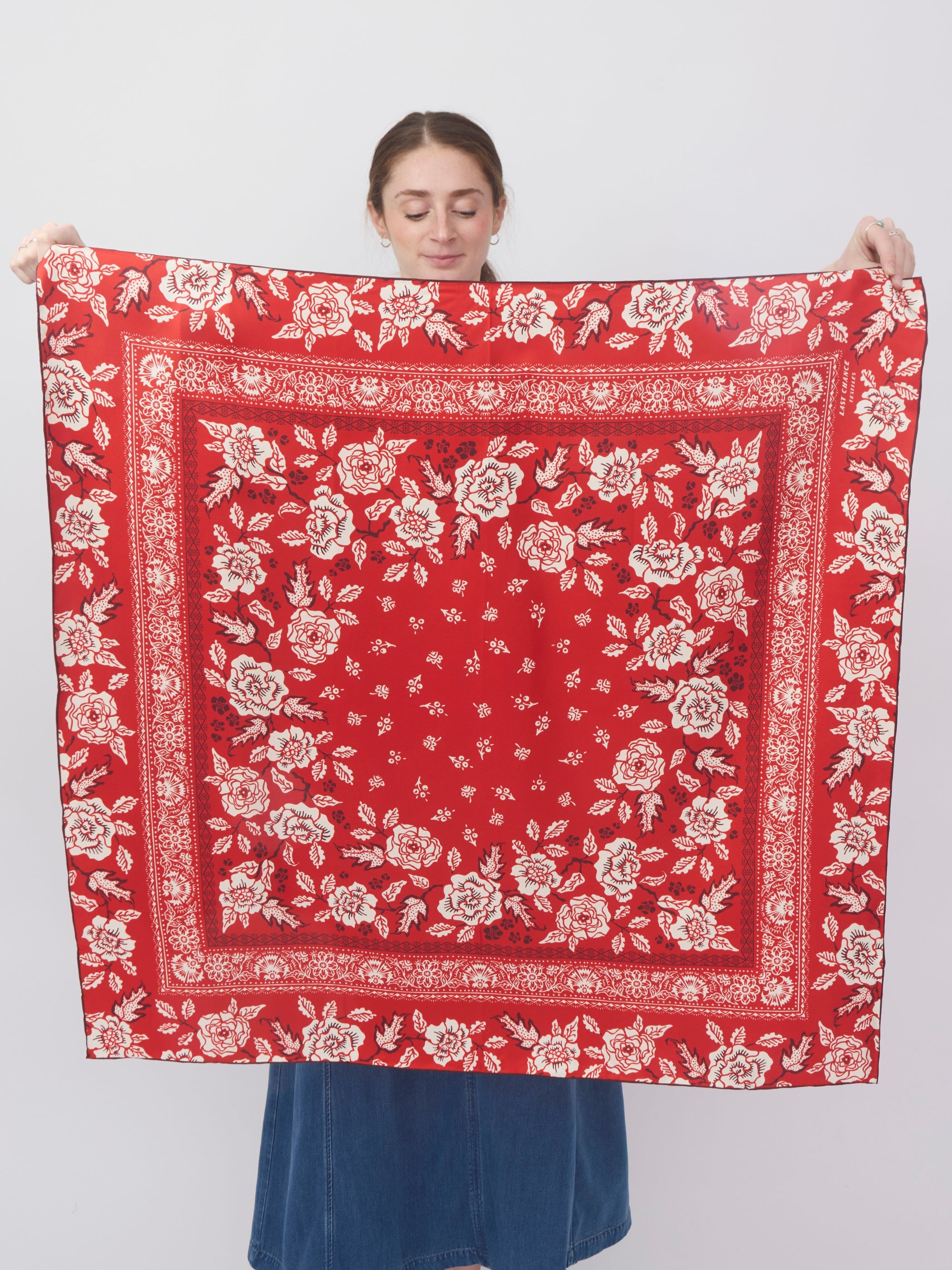 Rosey in Red Hot, silk wild rag – teaandoranges